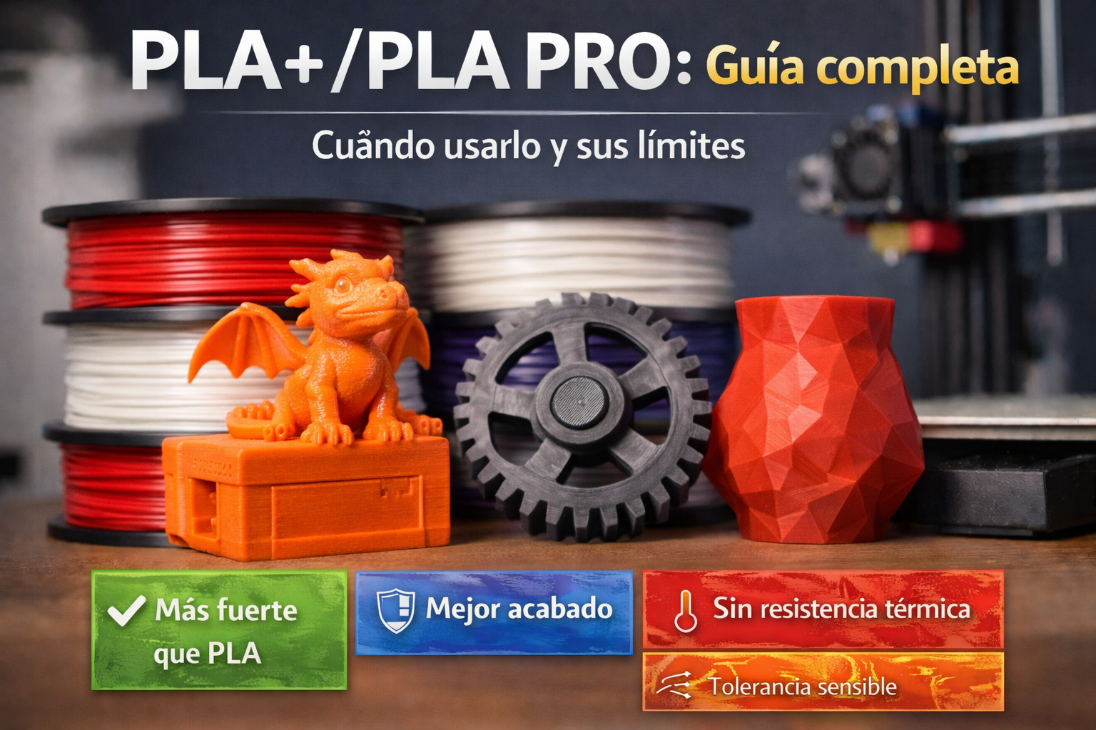 PLA+/PLA Pro: guía completa, usos y límites reales - Ruobott 3D