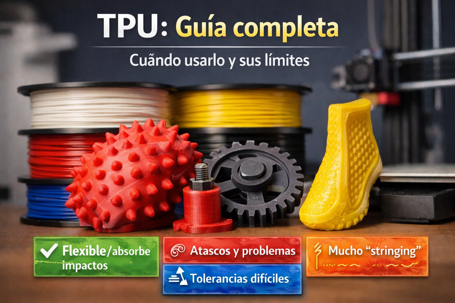TPU en impresión 3D: guía completa, usos y límites - Ruobott 3D