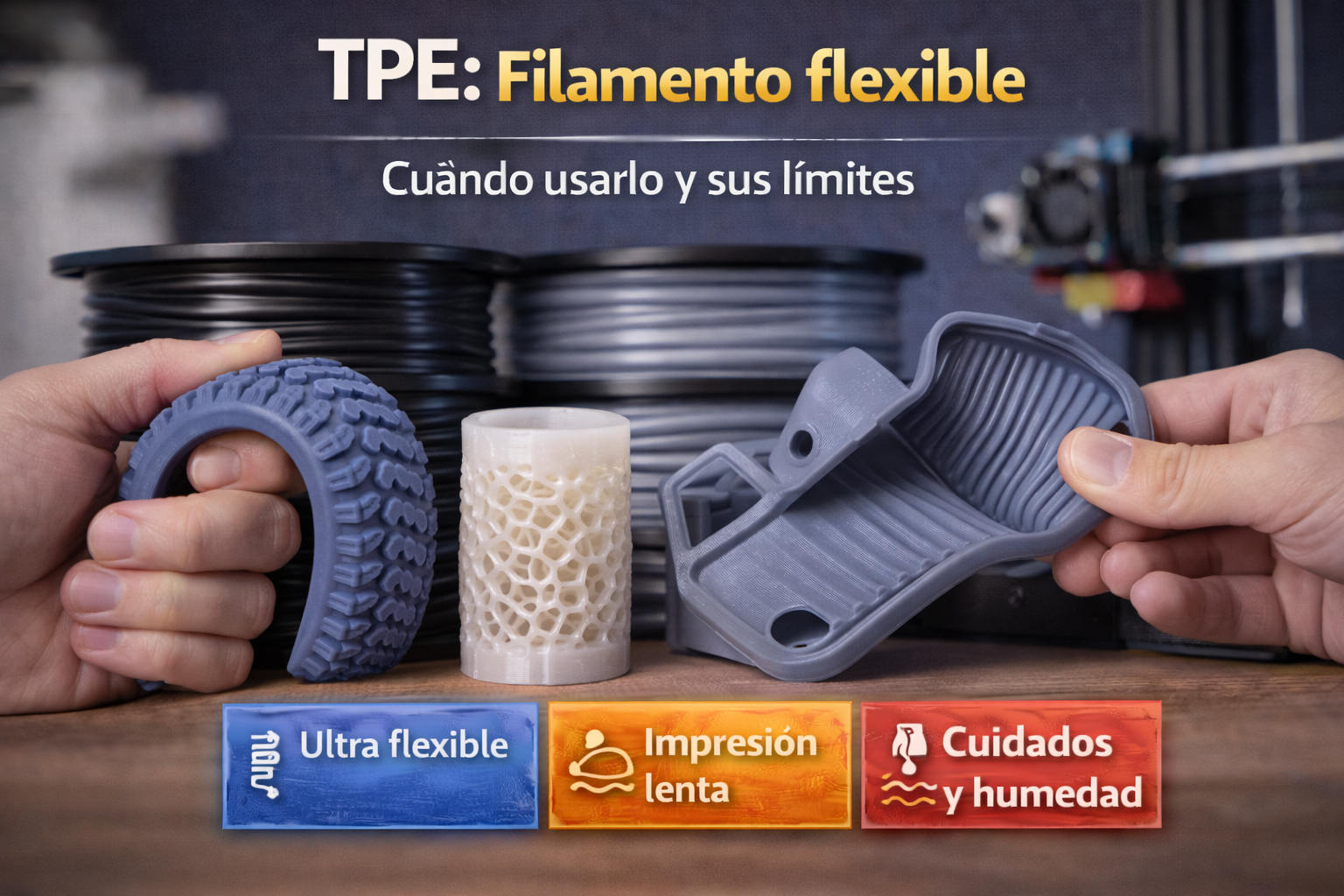 TPE en impresión 3D: guía completa - Ruobott 3D
